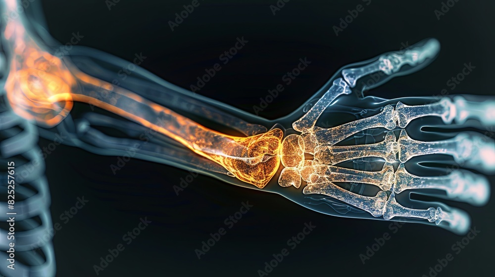3D X-ray illustration showing wrist pain due to carpal tunnel syndrome ...