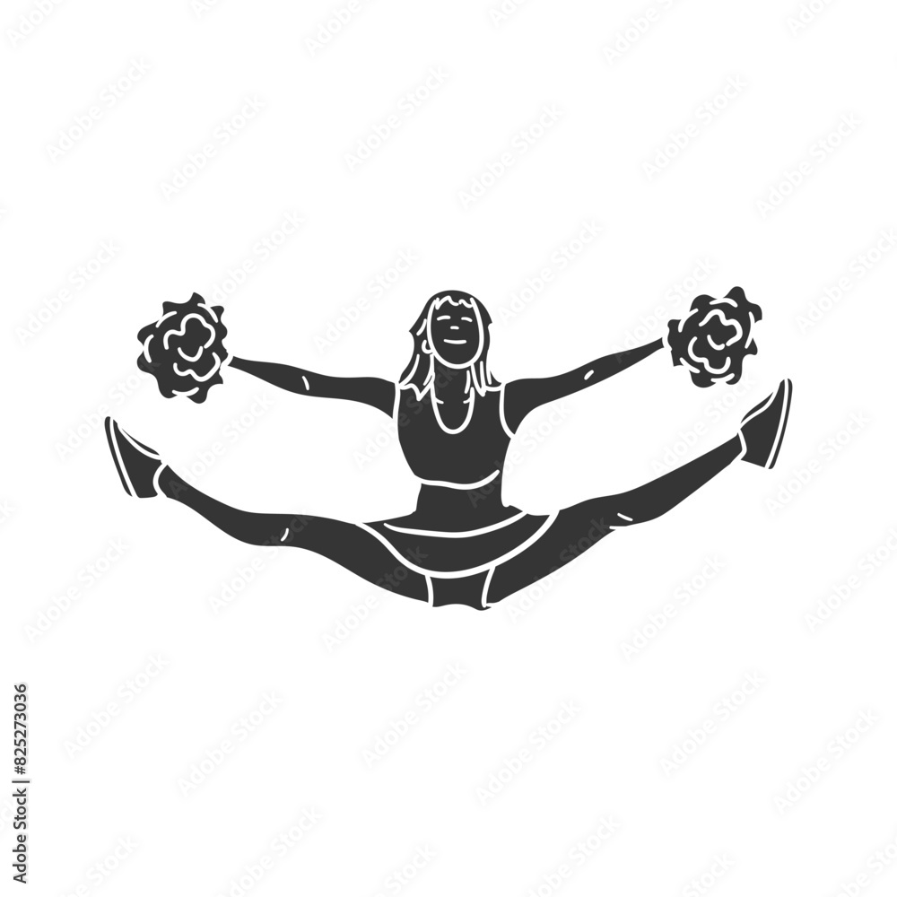 Cheerleader Icon Silhouette Illustration. Cheers Vector Graphic ...