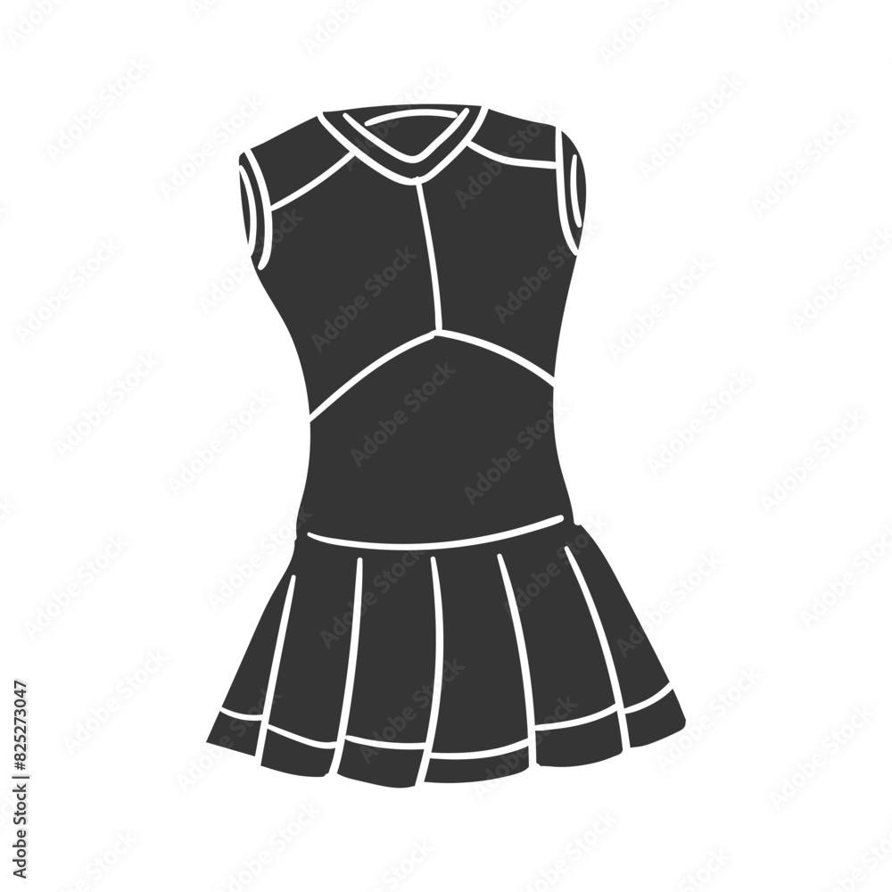 Cheerleader Dress Icon Silhouette Illustration. Cheer Vector Graphic ...
