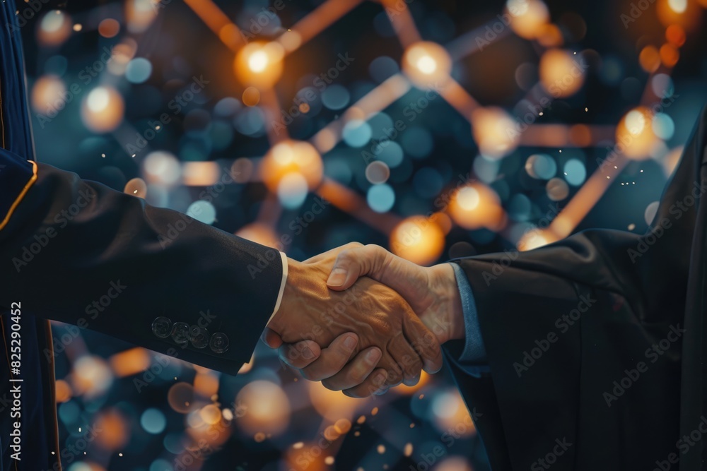 Graduate shaking hands with a professor with an academic institution ...