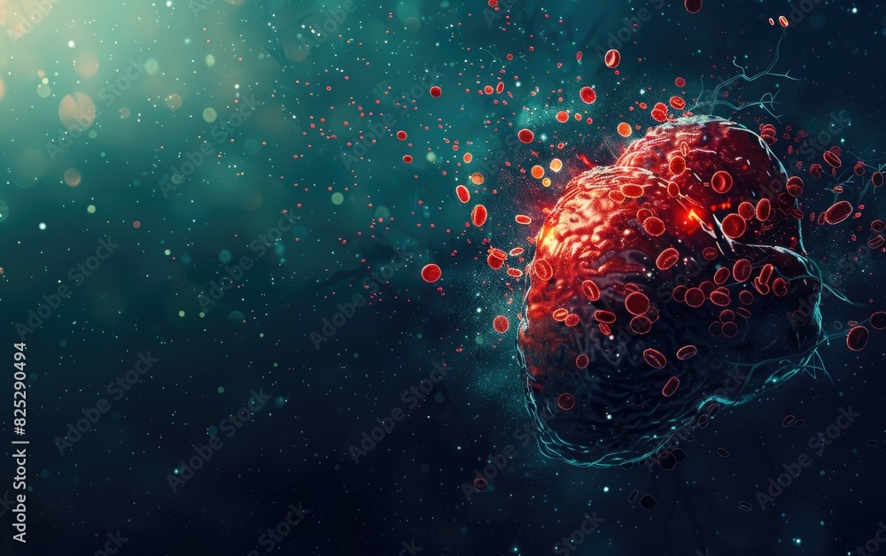 Human liver cells attacked by the hepatitis virus copy space, liver ...