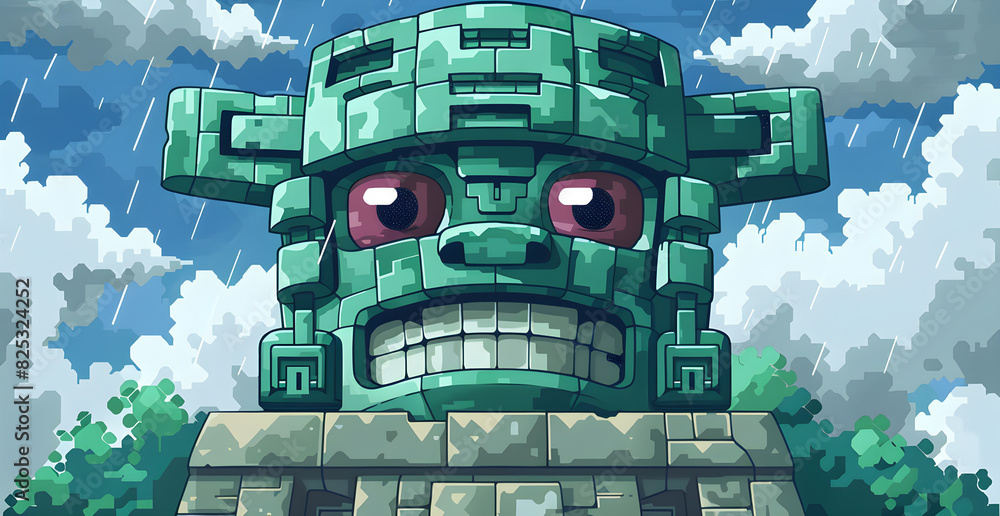 Tolteca god Tlaloc (The god of rain, fertility, and water. Stock Photo ...