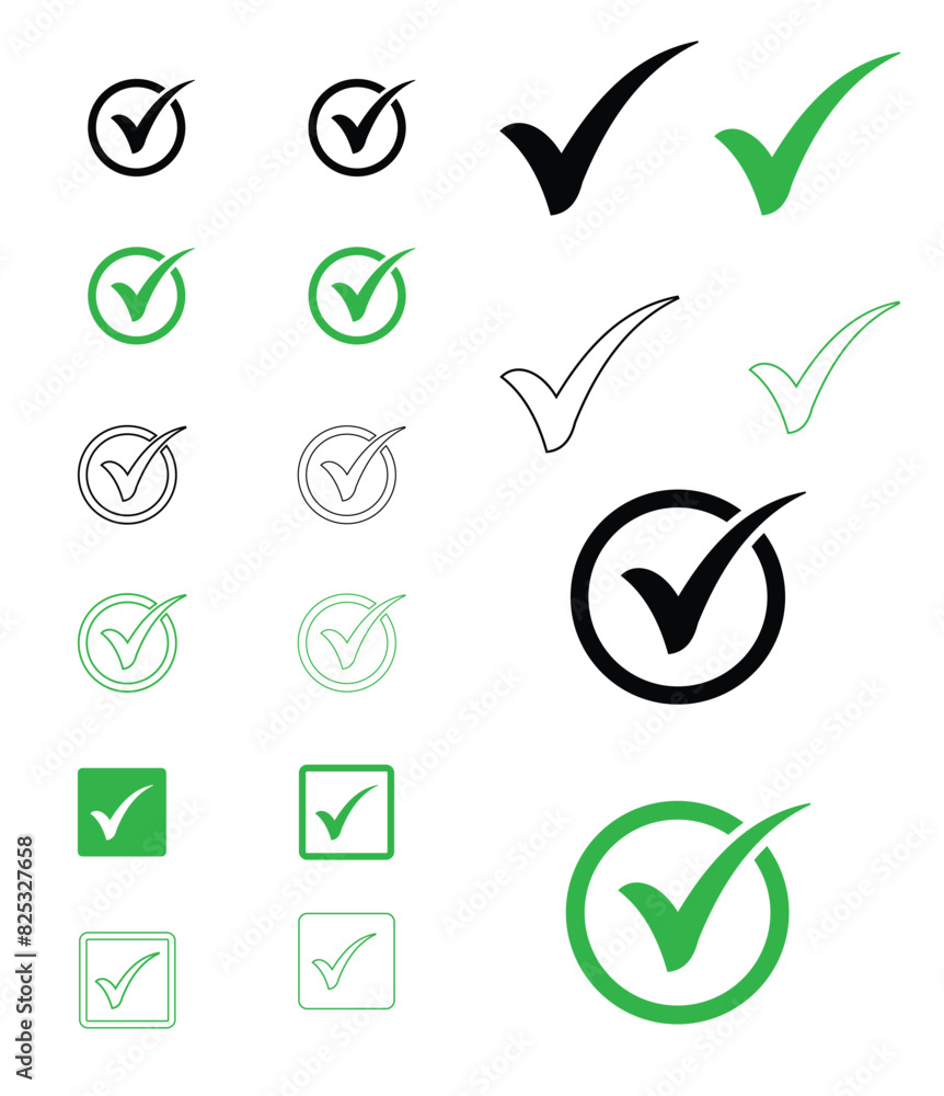 Green check mark icon. A drawing of a checkmark icon tick markA drawing ...