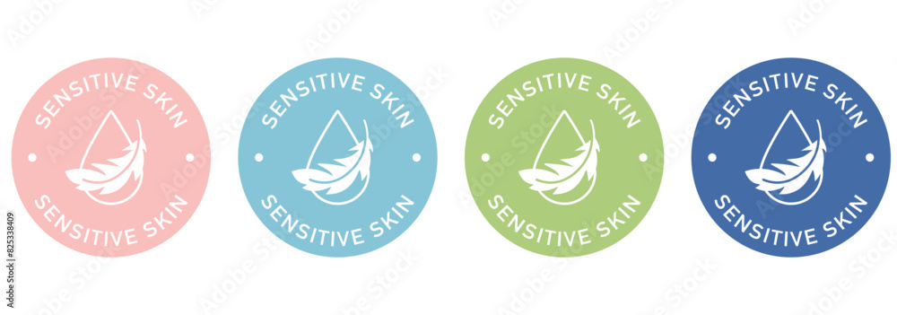 Sensitive skin label vector design for packaging. Sensitive skin icon ...