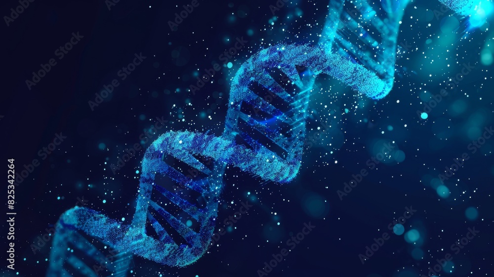 Abstract background with DNA strands in Electric Blue Lemonade and ...