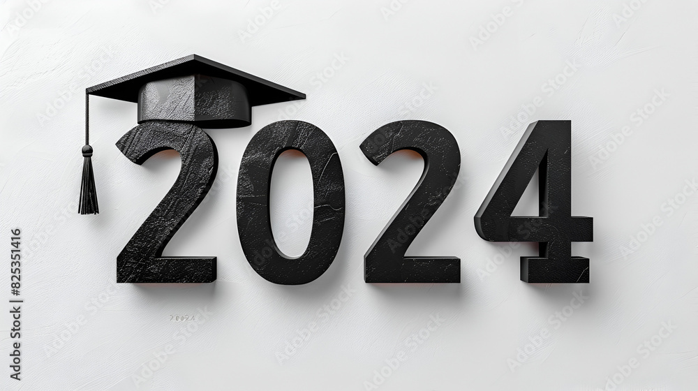 Class of 2024 Congratulations Graduate's graduation cap isolated white ...