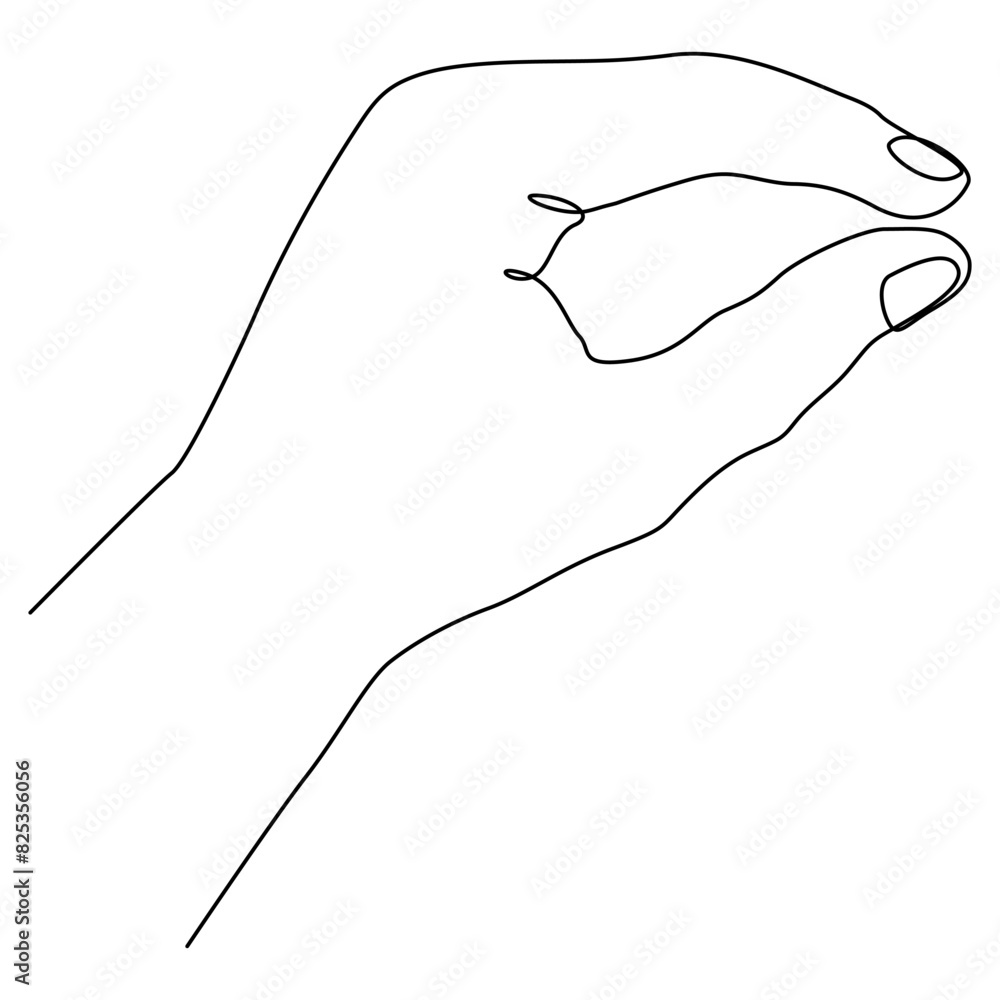 Human hand continuous line art drawing. Arm linear holding gesture ...