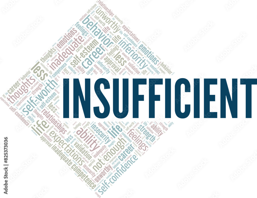 Insufficient word cloud conceptual design isolated on white background ...