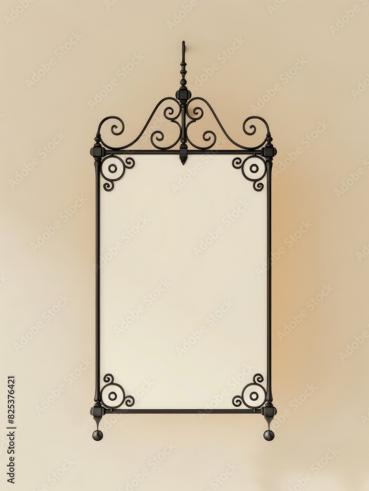 A mockup of a vertical shop sign hanging from a classic iron bracket ...