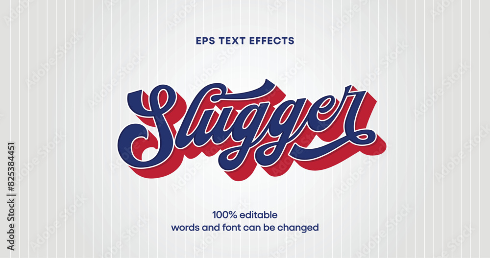 Slugger text effects. Baseball and American sport stylish design ...
