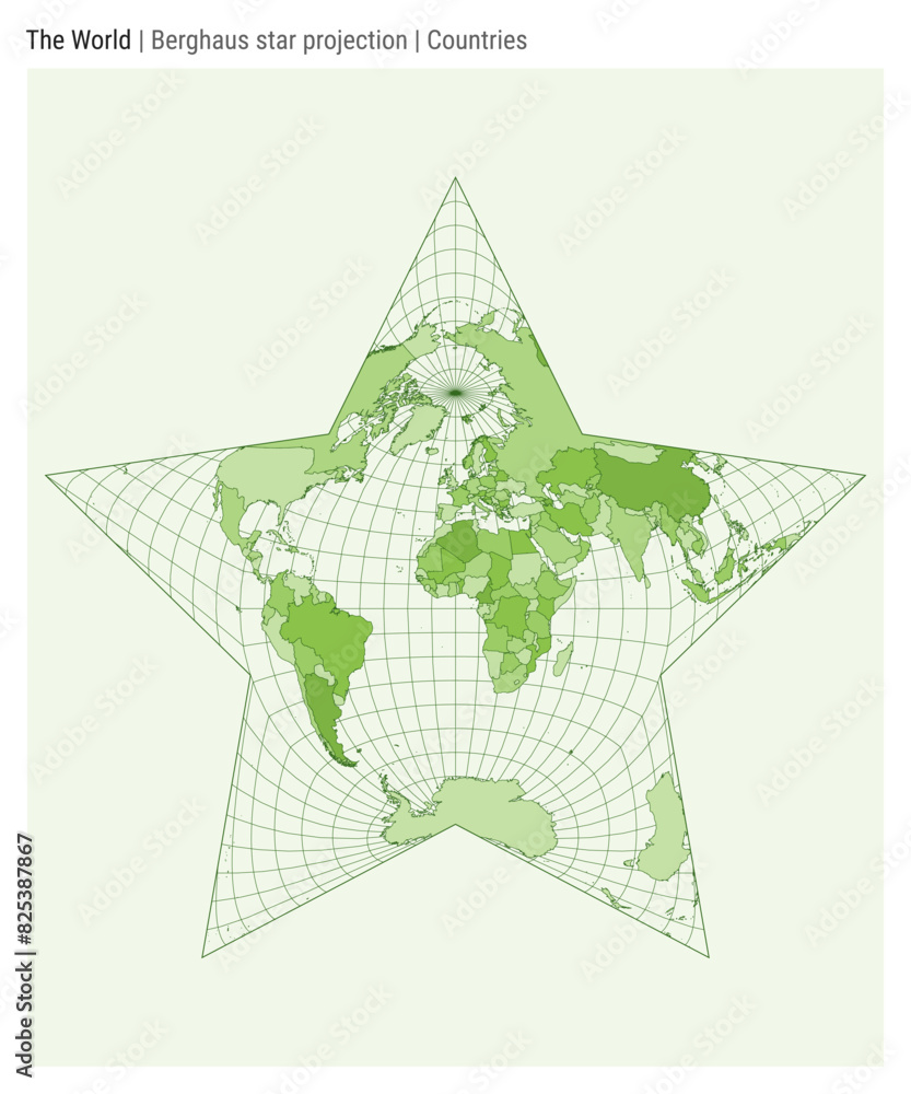 World Map Berghaus Star Projection Countries Style High Detail World Map For Infographics