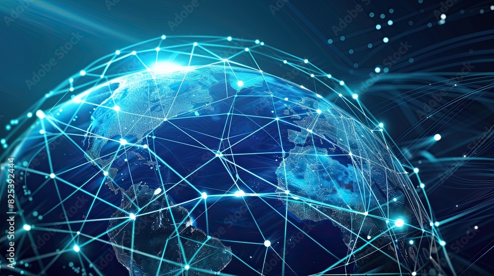 Global worldwide network connection and data connections concept. A ...