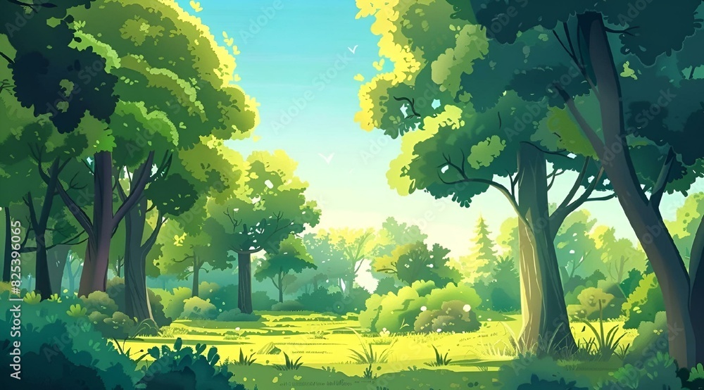 AI generated illustration of a vibrant animated painting of a lush ...
