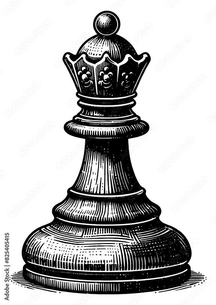 chess queen piece, showcasing detailed and intricate design elements in ...