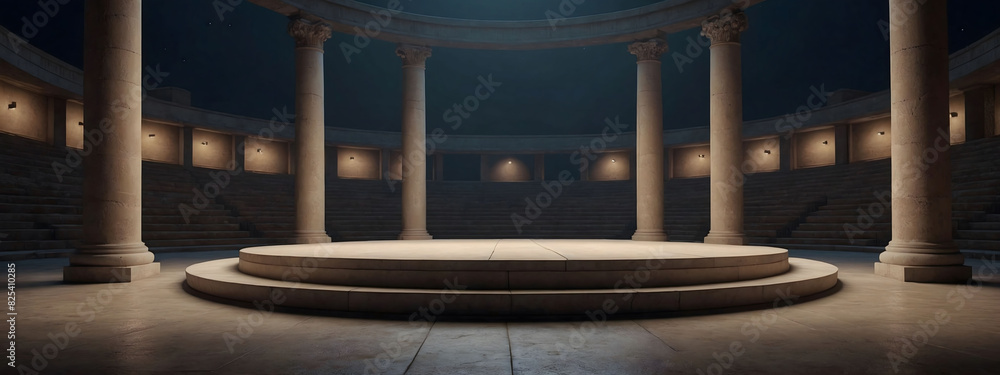Background podium column 3d roman luxury greek white ancient display ...
