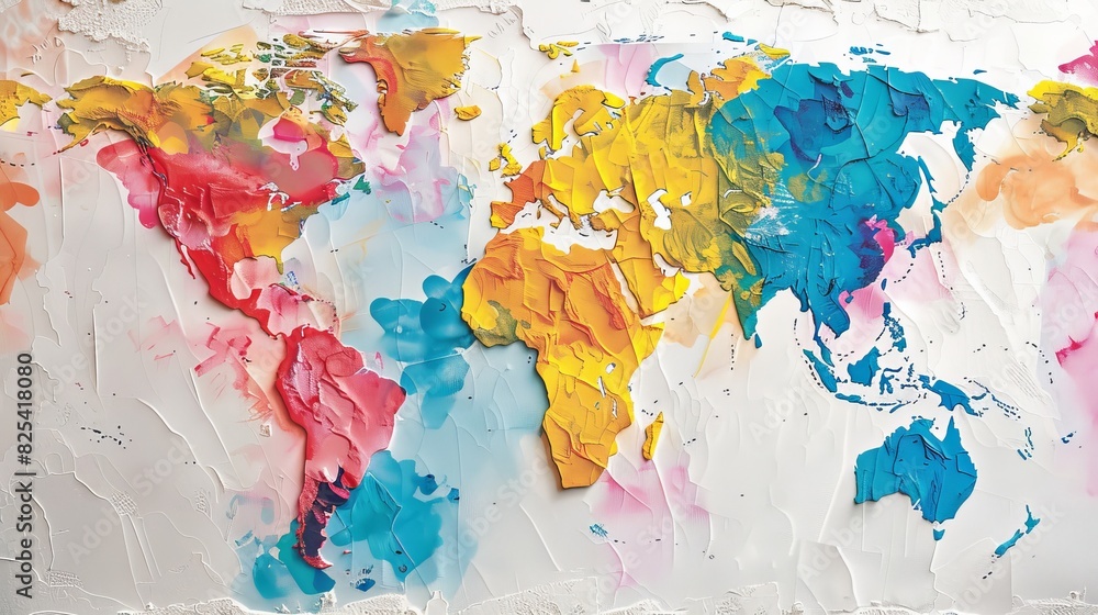 A colorful map pinpointing conflict zones around the world, used in a ...