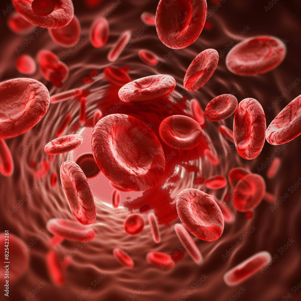 Foto de Red blood cells, also known as erythrocytes, circulate through ...