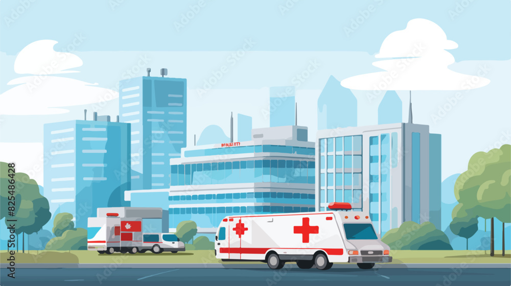 Ambulance station banner or poster design with medi Stock Vector ...