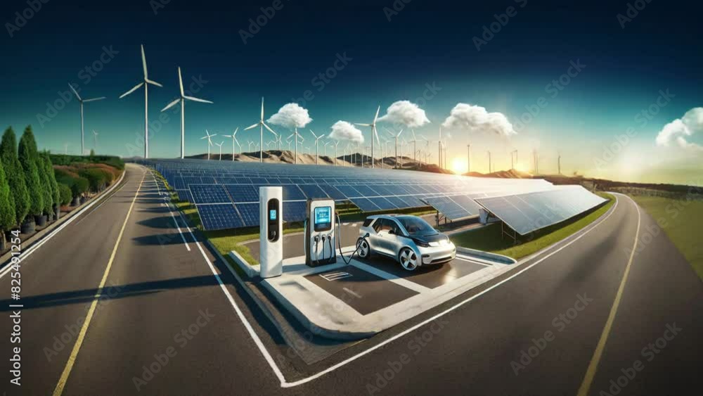 Renewable Energy Hub: Electric Vehicles Charging at a Solar and Wind Powered Station. A ...