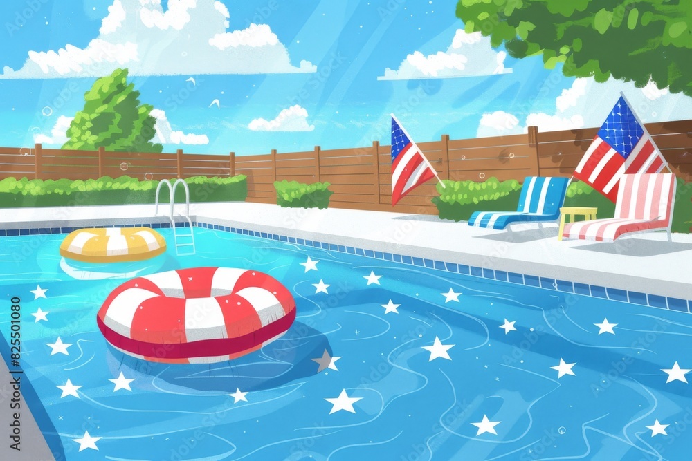 Join us for a backyard pool party filled with inflatable pool toys ...