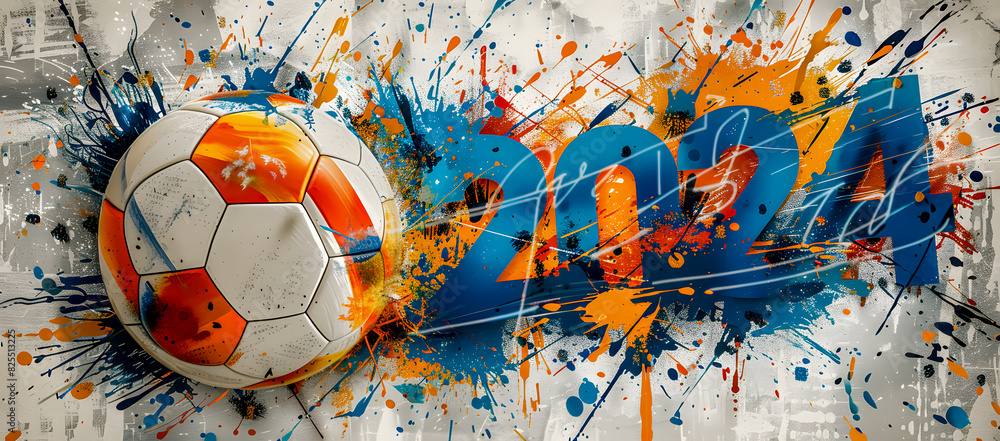 Vibrant Celebration of Euro 2024 Dynamic Artistic Representation of ...