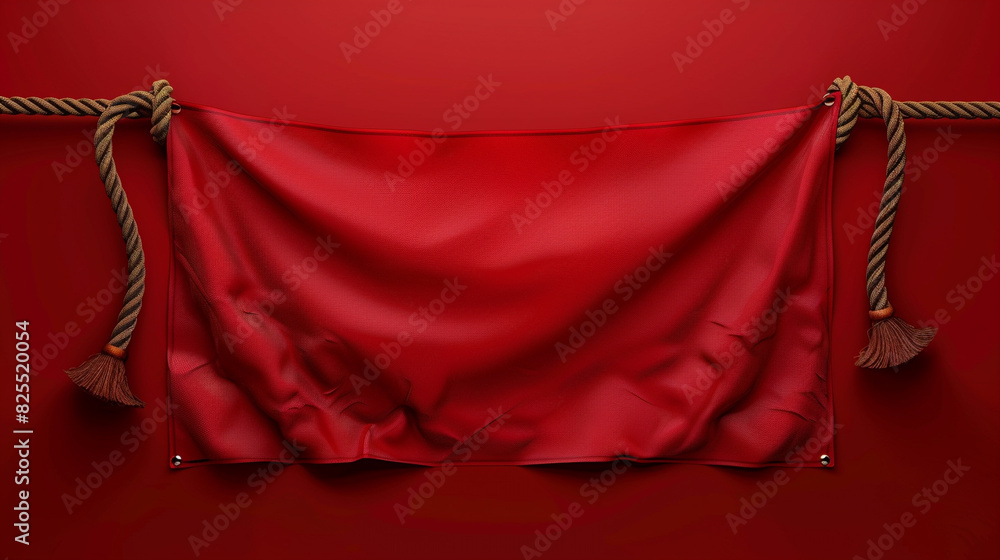 Red banner, template big sell product name banner and wall background ...