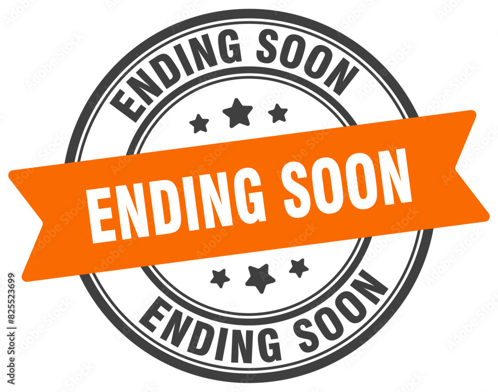 ending soon stamp. ending soon label on transparent background. round ...