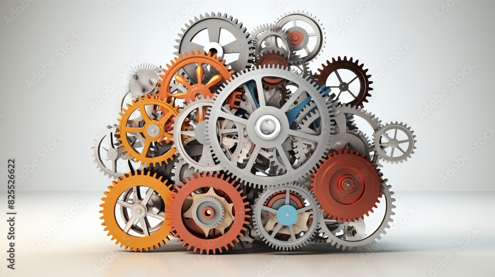 gear of a mechanical mechanism, concept: industry and organization of ...