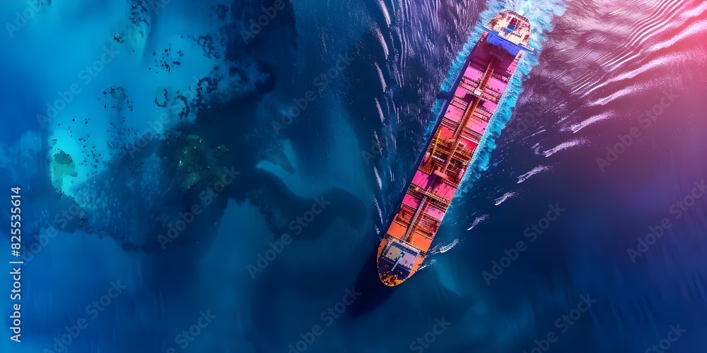 Satellite Image of Shipping Route for Oil and Gas Tankers: Useful for ...