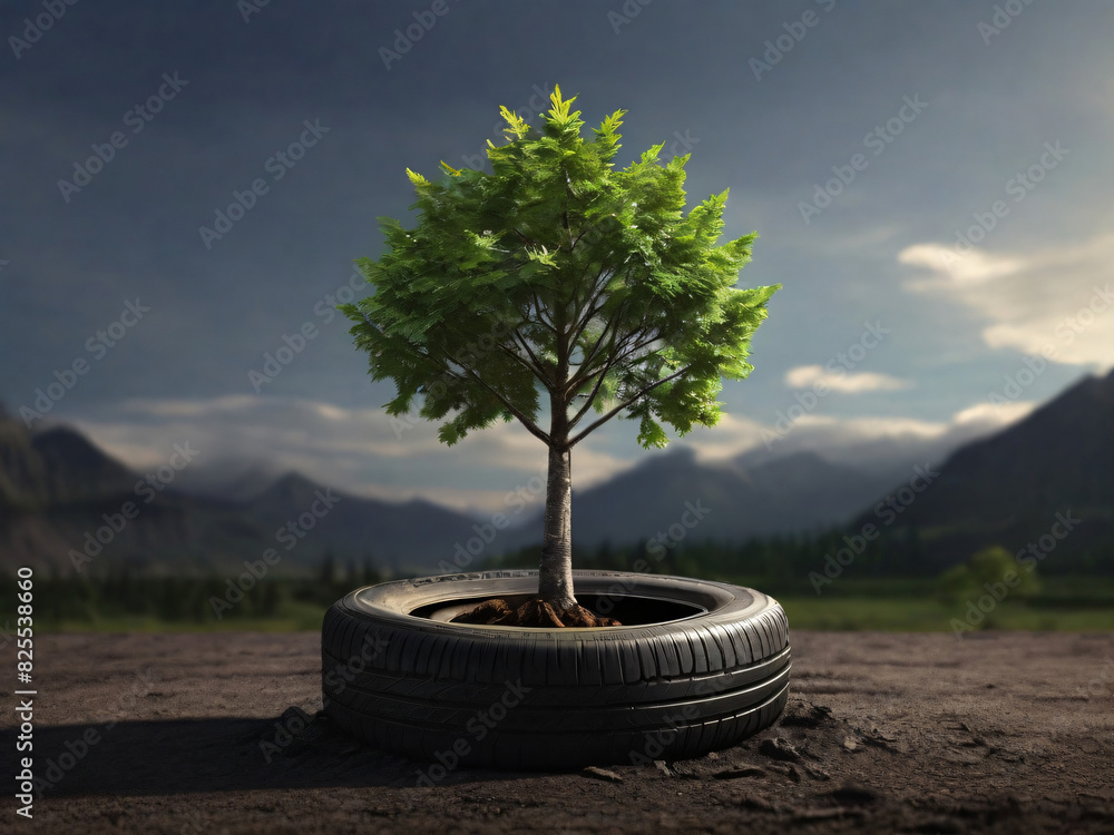 An intriguing image shows a robust tree emerging from the center of a ...