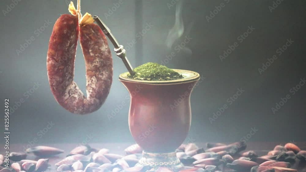 Traditional Brazilian chimarrão typical gaucho with yerba mate in a ...