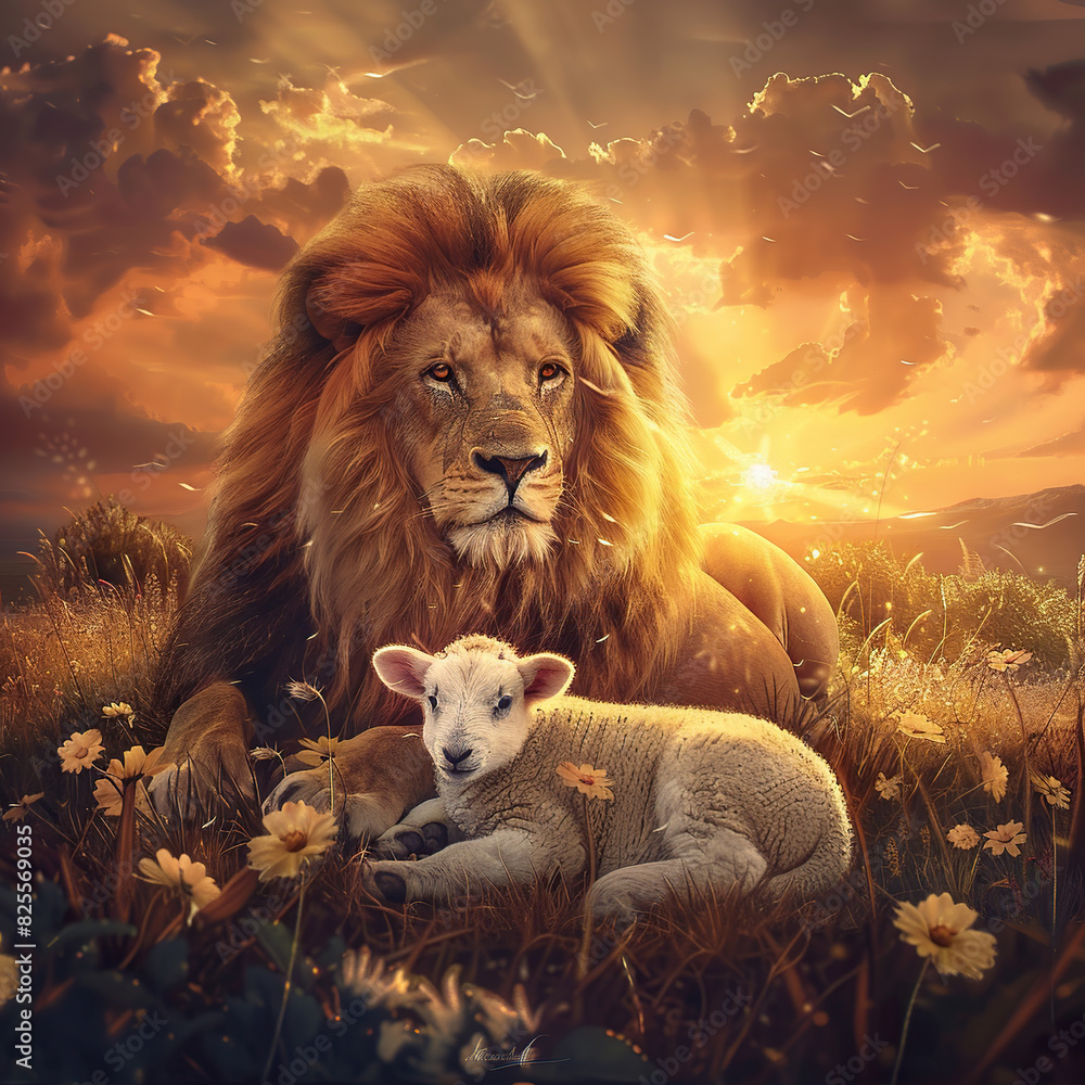 Jesus Christ: Lamb of Sacrifice, Lion of Triumph. Lion and lamb in the ...