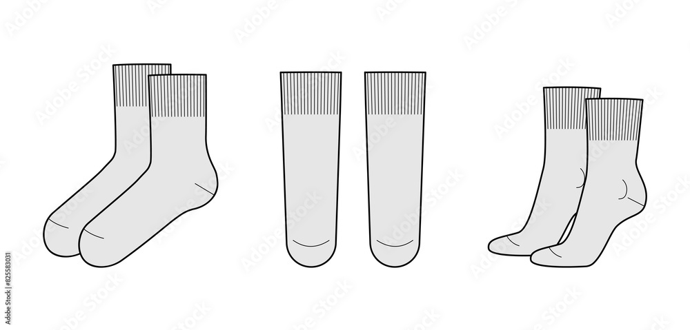 Crew Socks length set. Fashion hosiery accessory clothing technical ...