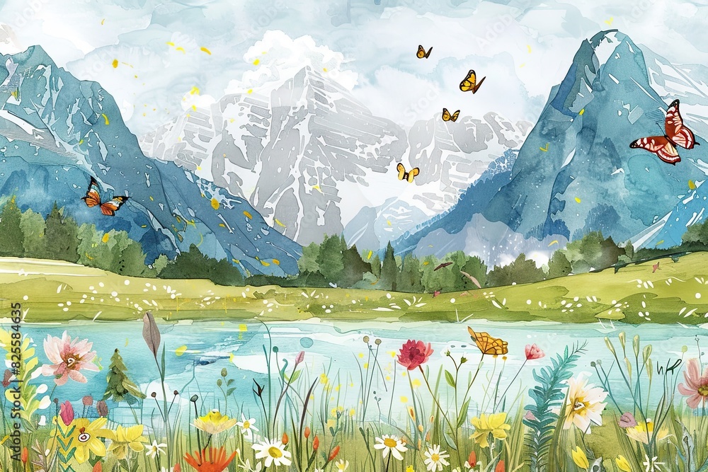 Petals and leaves: a watercolour portrait of nature, where each drop of ...