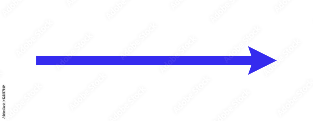 Straight blue arrow - Long blue arrow indication sign isolated on a ...
