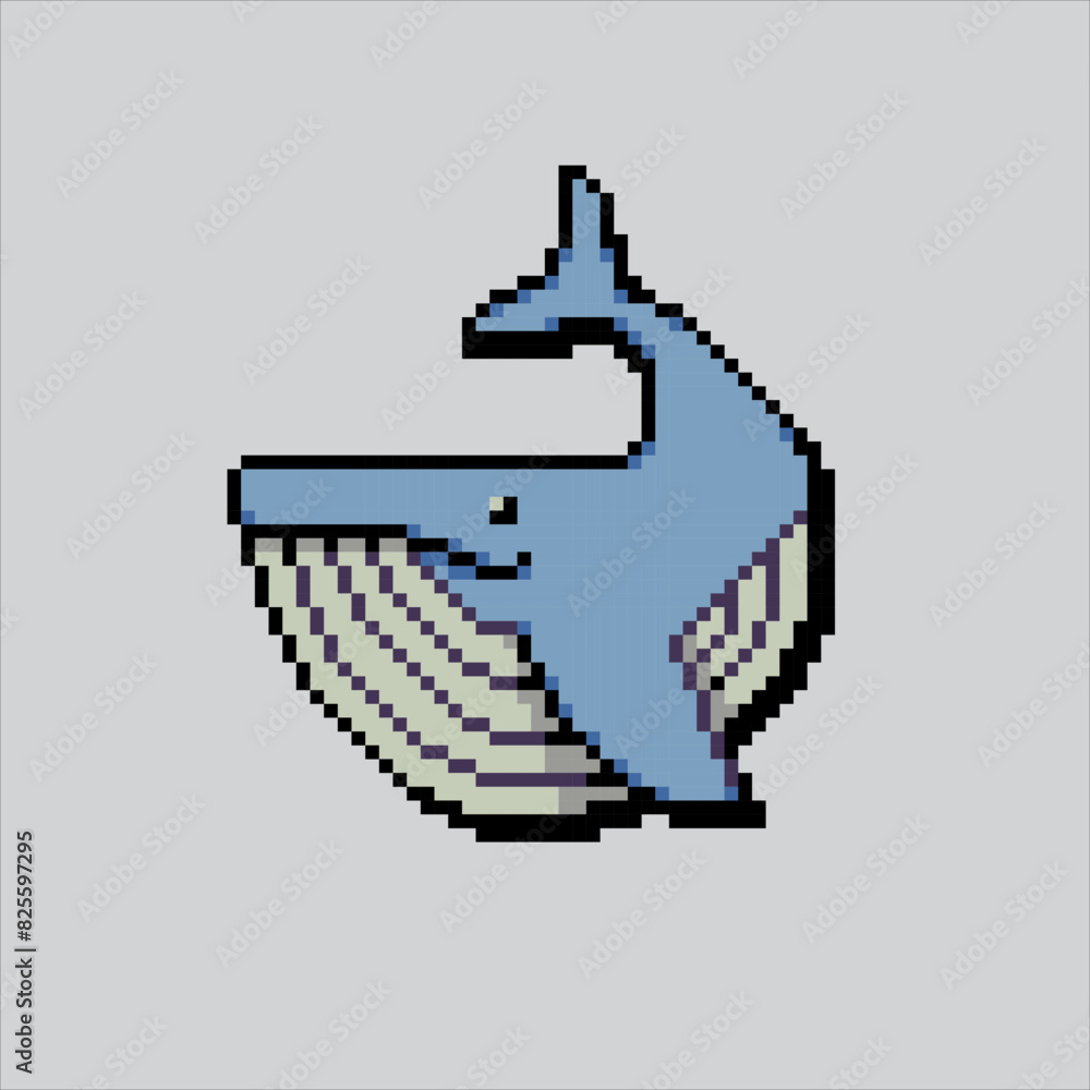 Pixel art illustration Whale. Pixelated Whale. Whale mammals pixelated ...