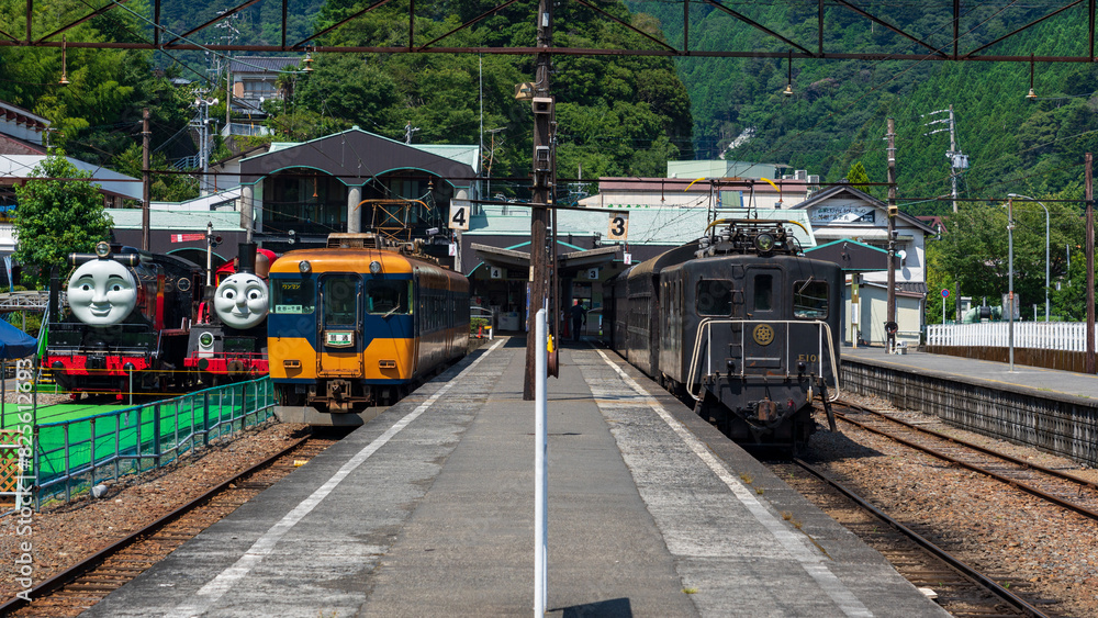 Shizuoka, Japan - April 5 2022: the Oigawa railway train 16000 series ...