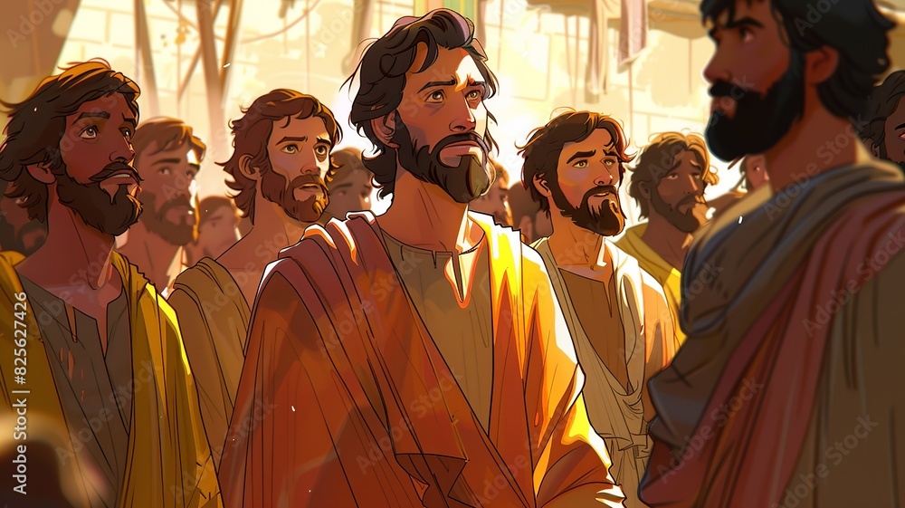 Step into the triumphant cartoon scene where Jesus commissions his ...