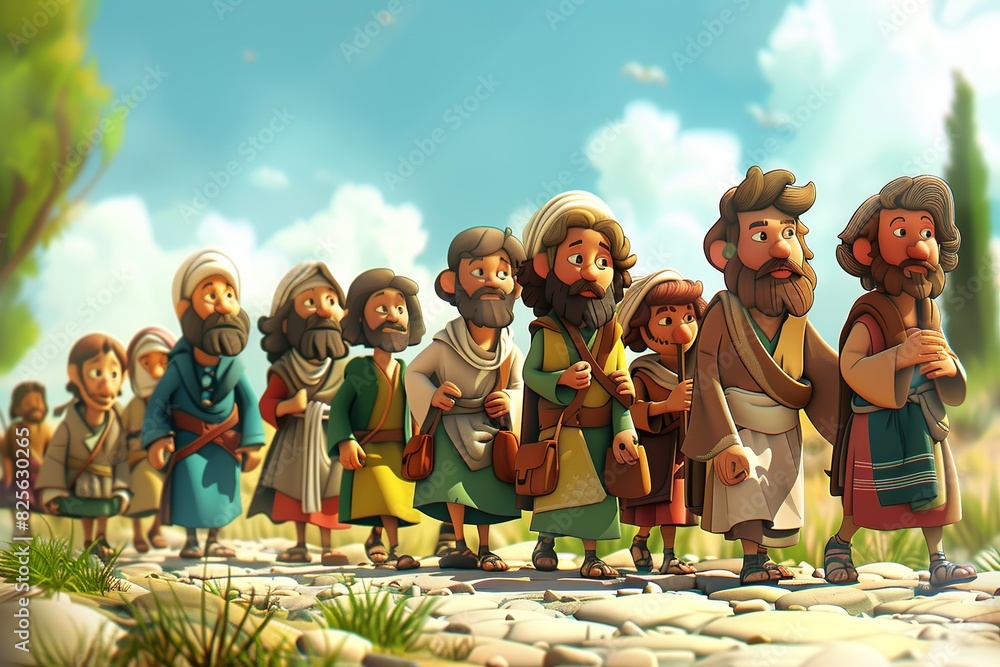 Step into the triumphant cartoon scene where Jesus commissions his ...