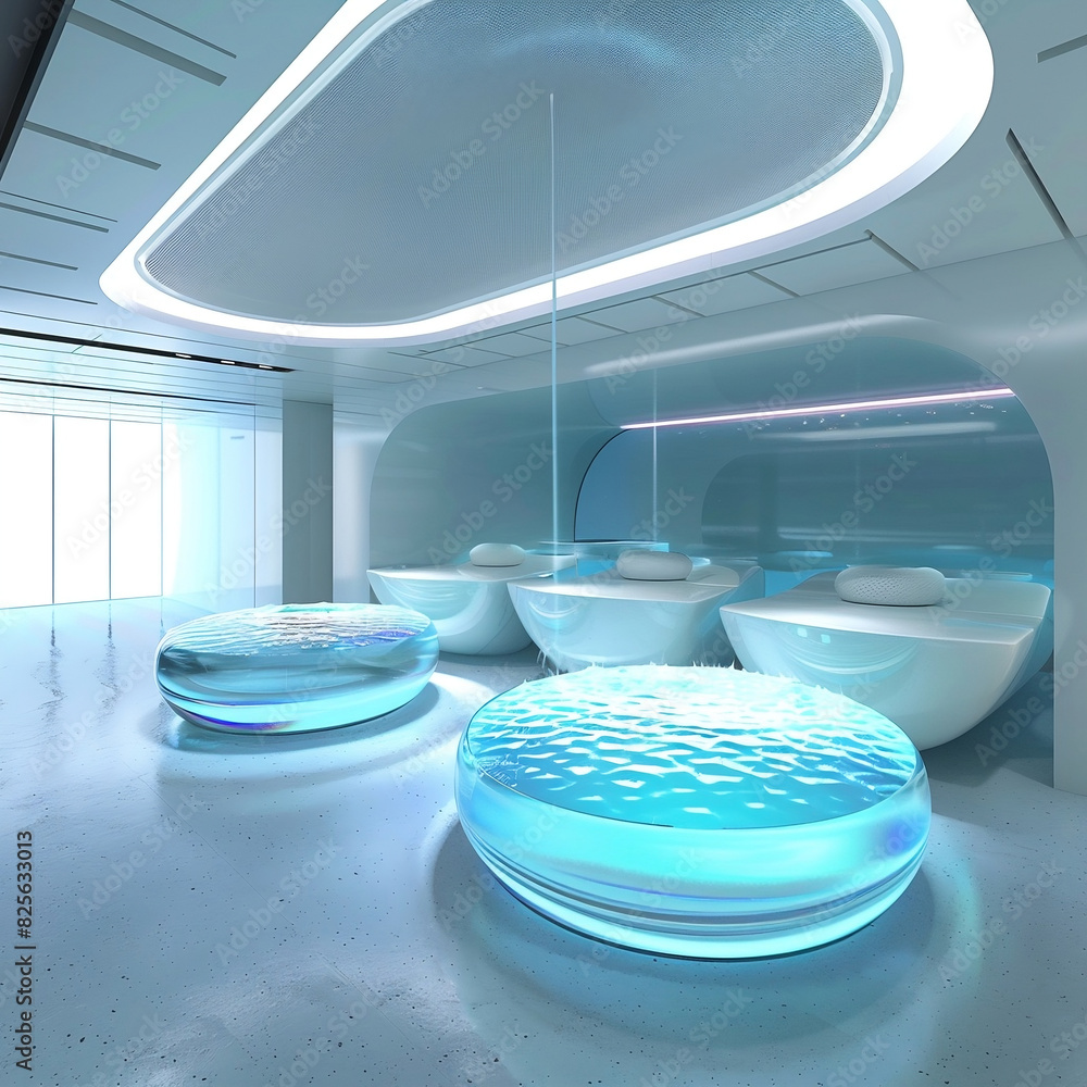 Rest area furniture design concept for a futuristic office environment ...