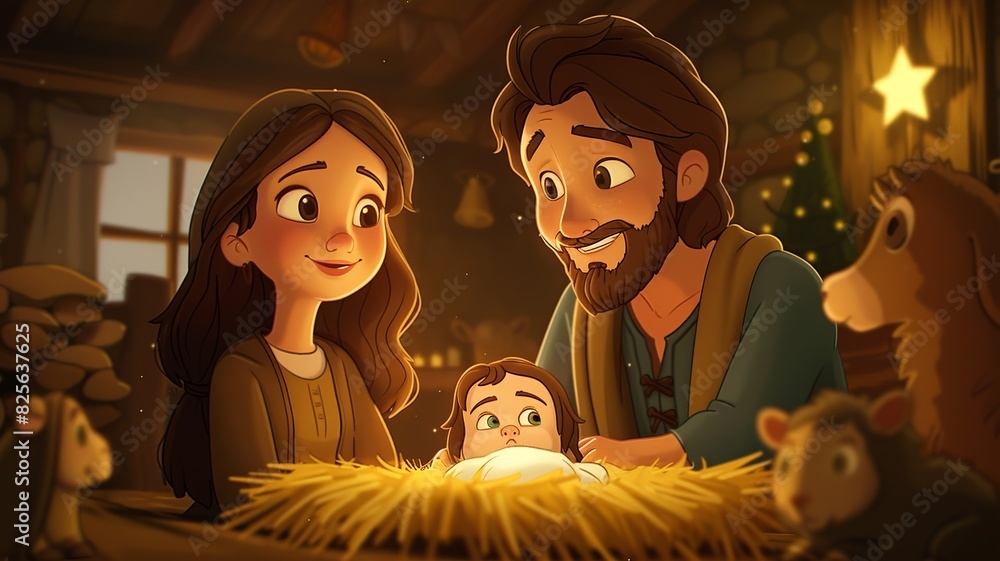 Enter the whimsical world of this cartoon scene where children in ...