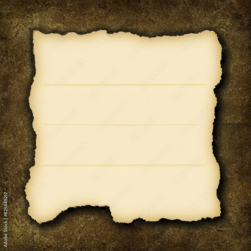 Old paper background with retro frame with burnt edge. Retro square ...