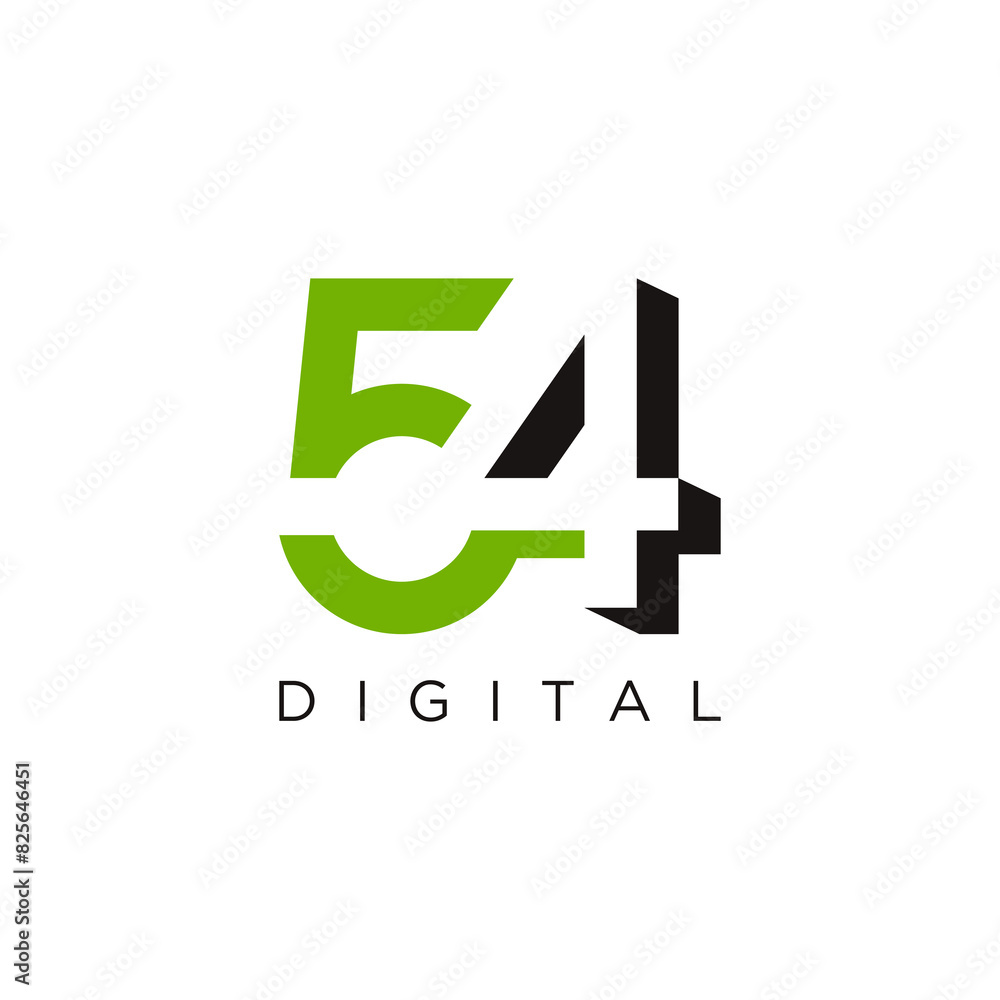 54th anniversary number. with 3d white numbers on a red background ...