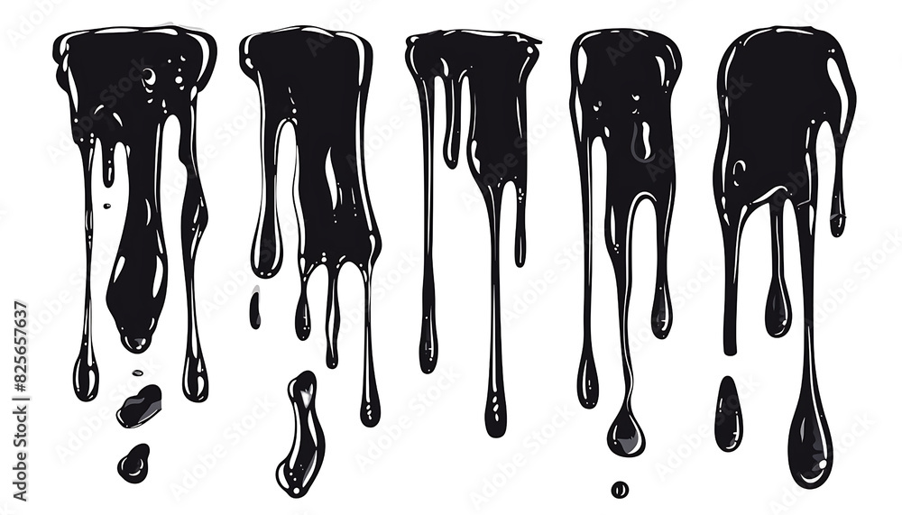 "Liquid Drip Vector Stock: Silhouette Oil, Black Paint, Sweet Dessert ...
