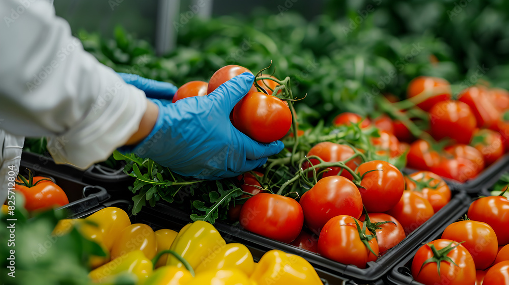 Cropped photo of an employee conducting the fresh produce quality ...