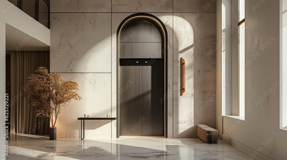 Frame mockup, an elegant elevator suggesting smooth ascension in both ...