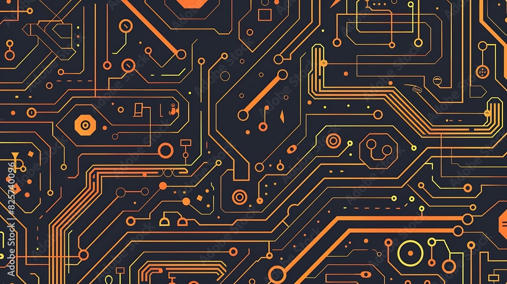 Futuristic Digital Circuit Map Background Illustration for Websites and ...