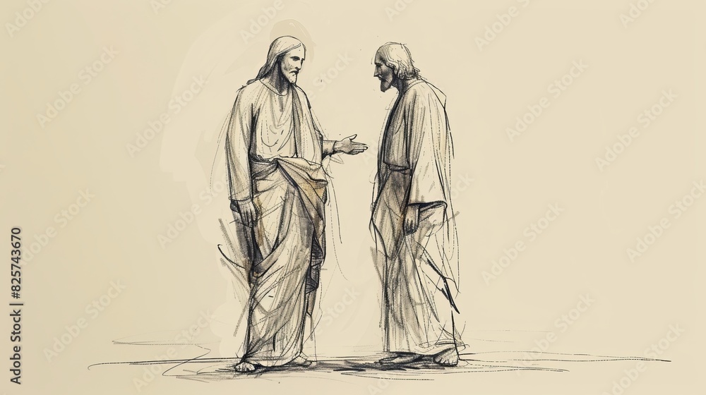Guidance and Support: Jesus with Person Facing Decision, Biblical ...