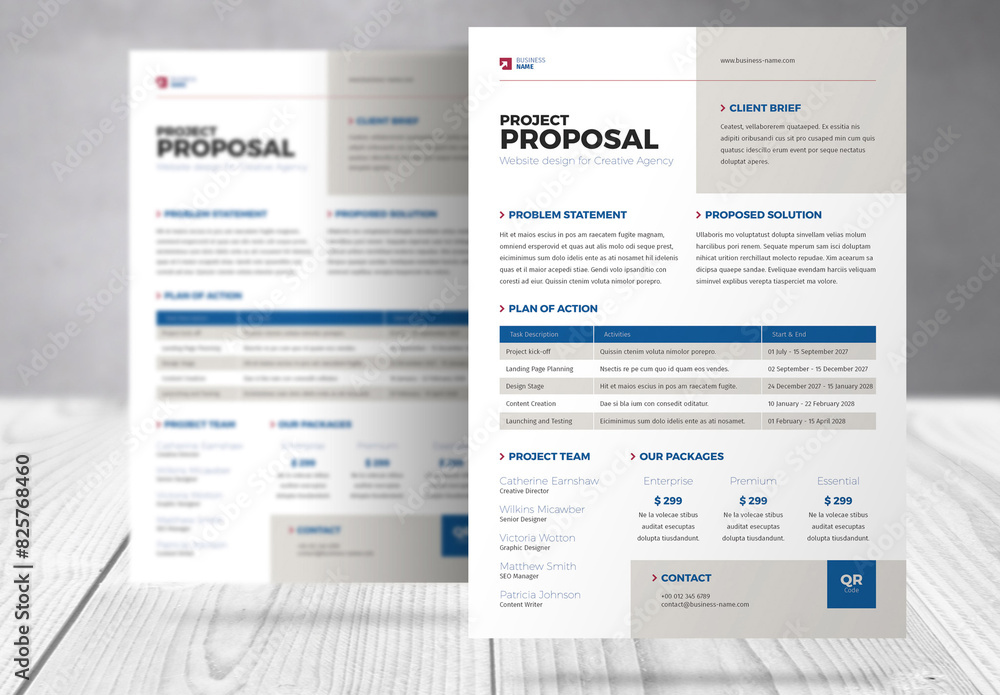 Minimal One Page Proposal Flyer Template Stock Template | Adobe Stock