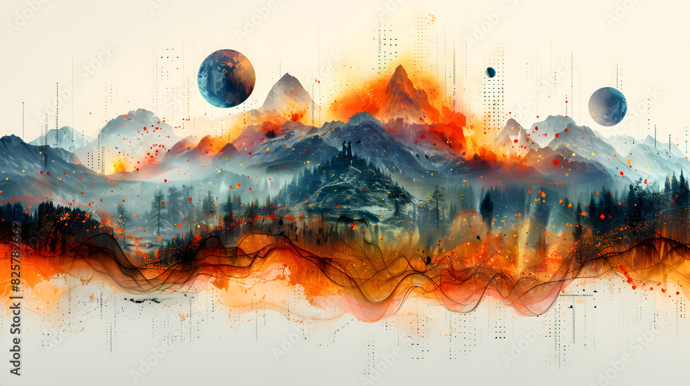 A detailed educational infographic with brush stroke banners, showing ...